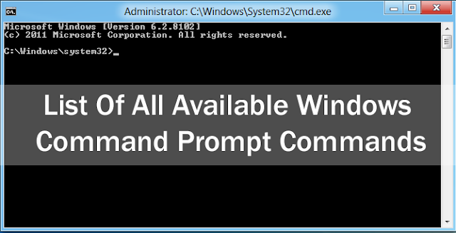 List Of All Available Windows Command Prompt Commands - Tech Ugly