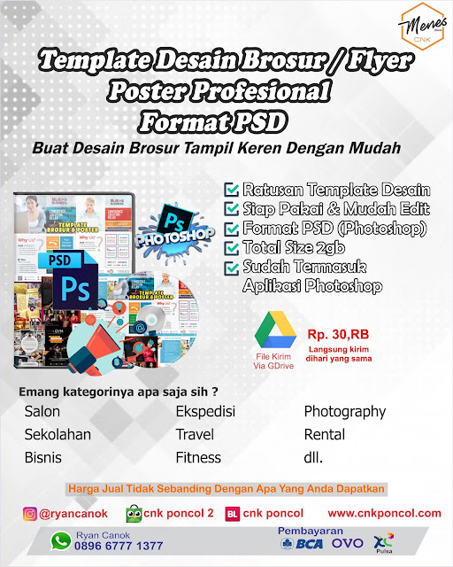 Template Desain Brosur Flyer & Poster Profesional - PSD Photoshop - Cnk Poncol