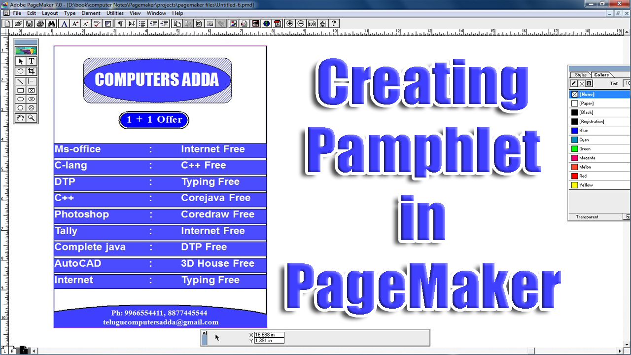 Creating Pamphlet in Page Maker (Model-2) (Project-6) - Computersadda