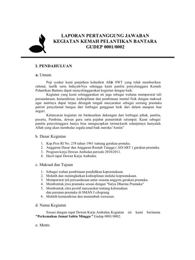 laporan pertanggungjawaban kegiatan - wood scribd indo