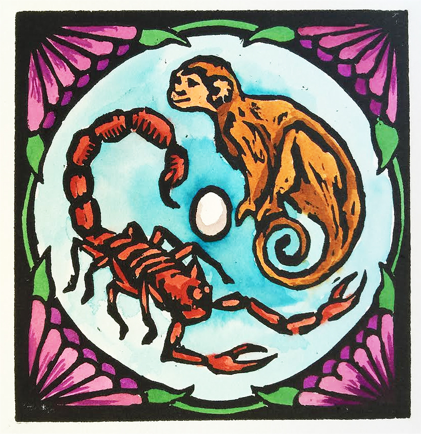Words on Woodcuts: "Monkey and Scorpion"