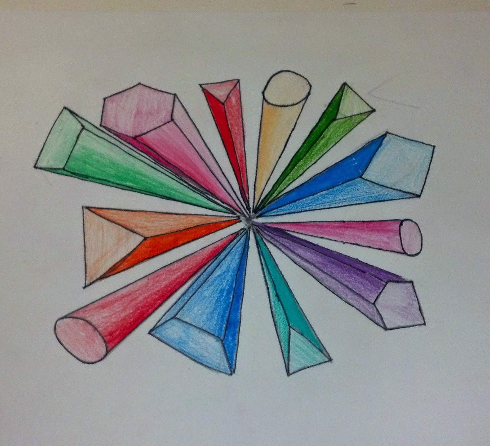 Miss Gushard's Art Blog: 3D Shape Explosions.