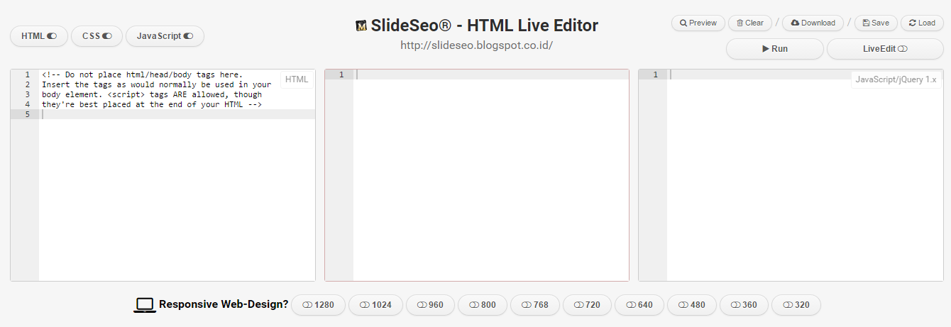HTML Live Editor - Slide Seo Blog