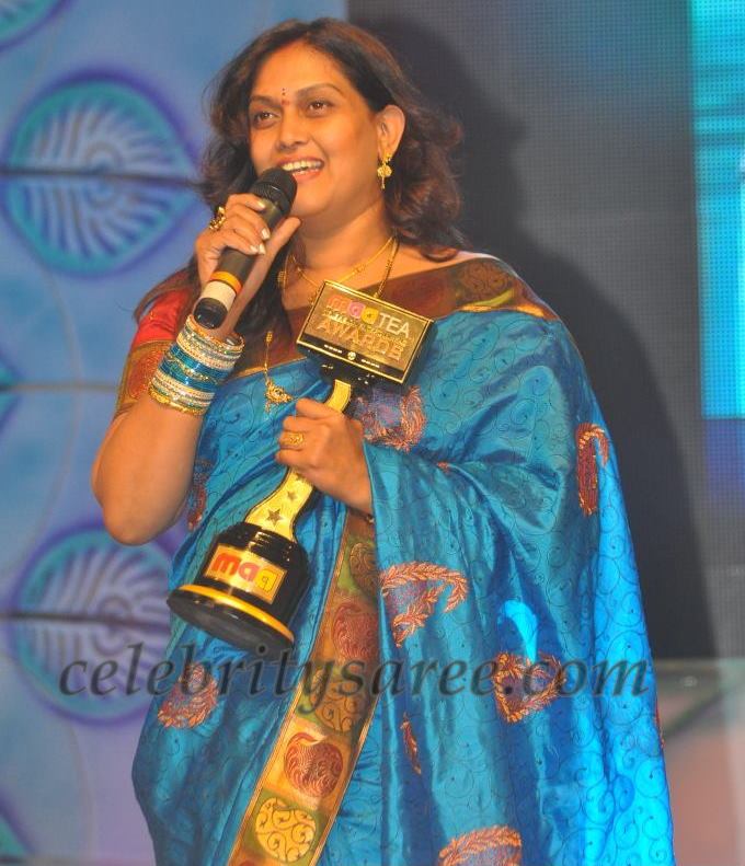 Kinnera in Blue Silk Sari - Saree Blouse Patterns