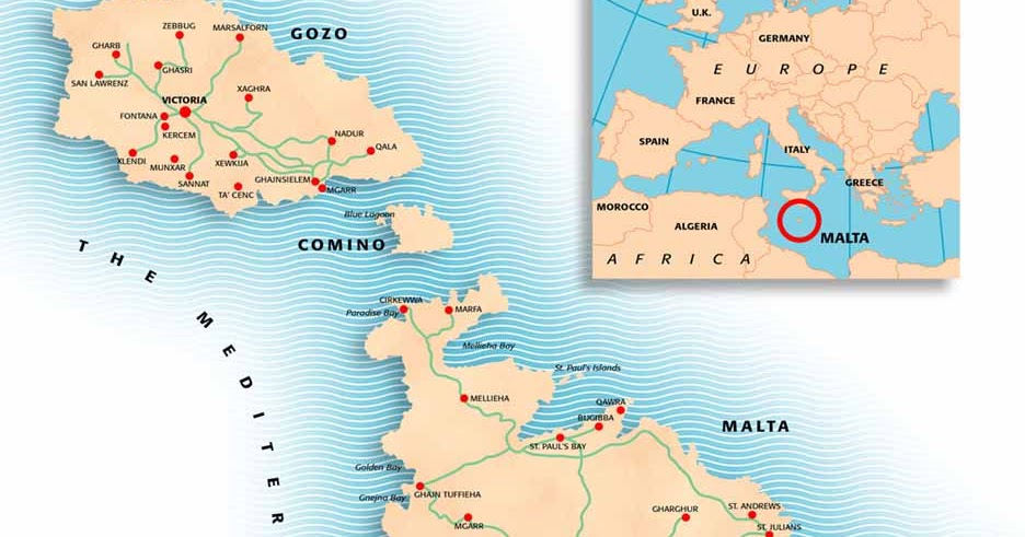 MALTA - GEOGRAPHICAL MAPS OF MALTA ~ Klima Naturali™
