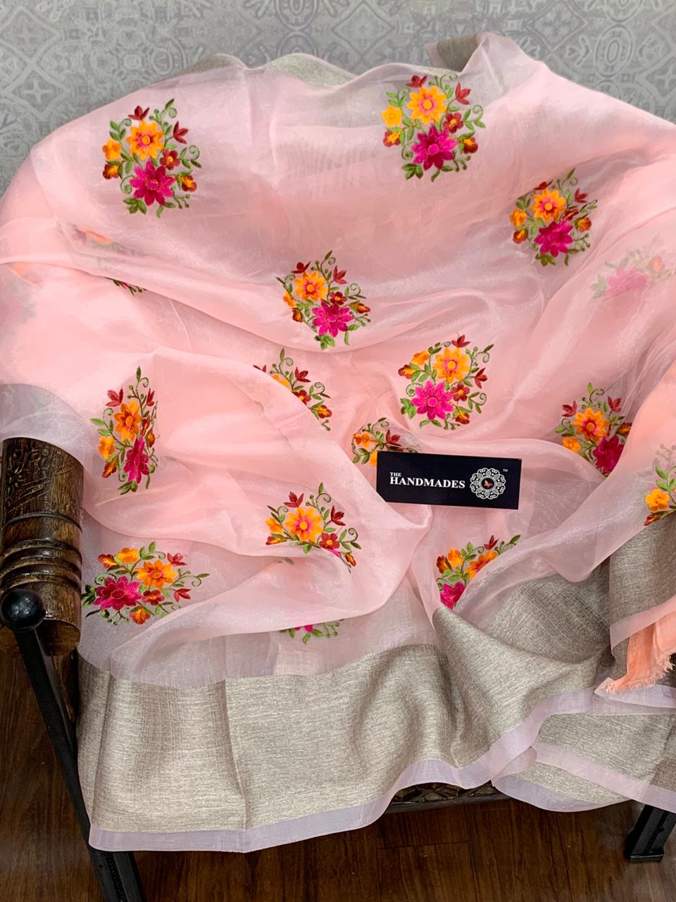 Tissue organza sarees