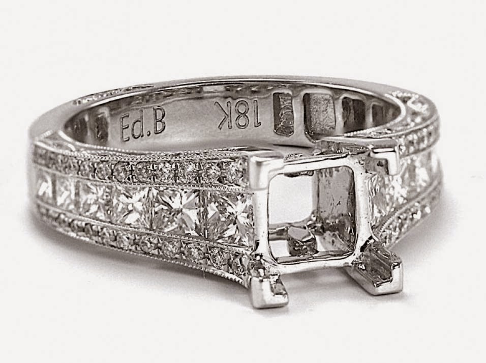 18K White Gold Wedding Engagement Ring Design