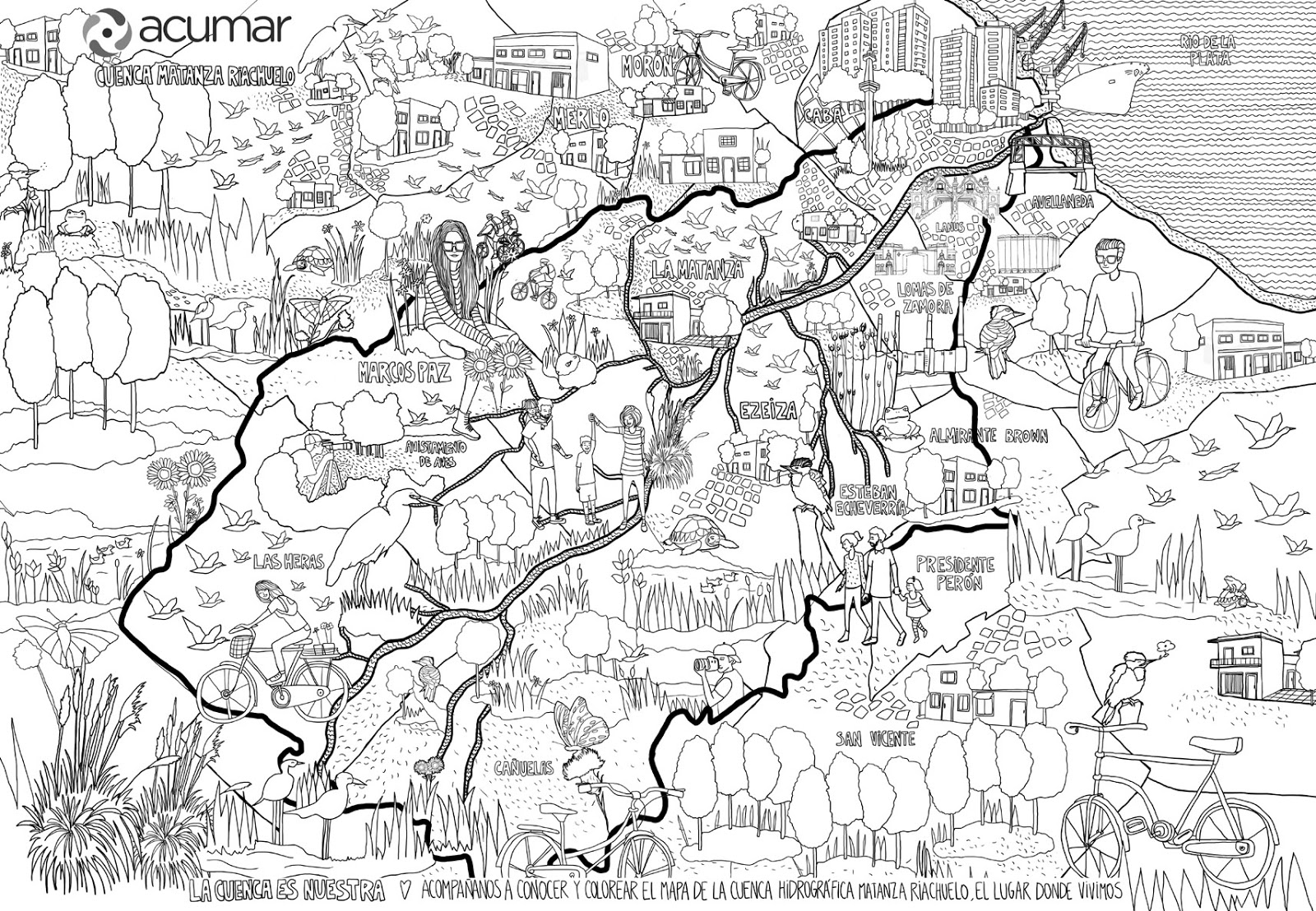 Robertita: Mapa ilustrado & Láminas para colorear para Acumar (Cuenca ...