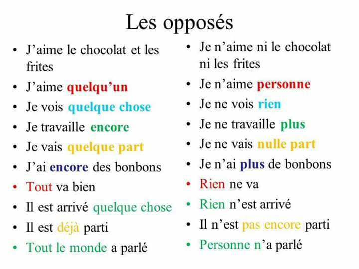 Les phrases négatives et affirmatives