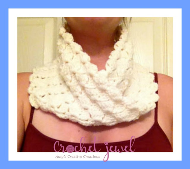 Amy's Crochet Creative Creations: How to Crochet a Shell Cowl Scarf ...