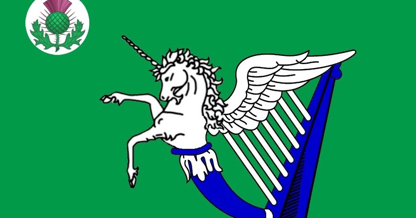 The Voice of Vexillology, Flags & Heraldry: Scotch-Irish Unicorn Harp Flag