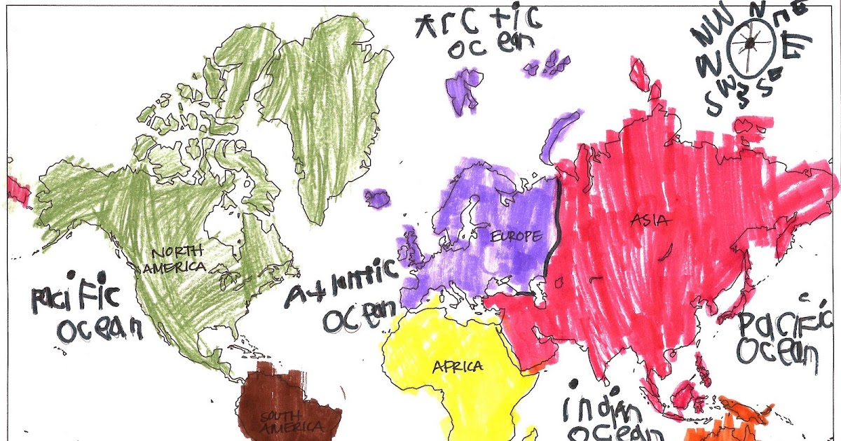 Political World Map Continents And Oceans