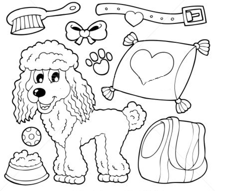 Planse de colorat si fise pentru copii: CATELUL - PLANSE de colorat cu ...