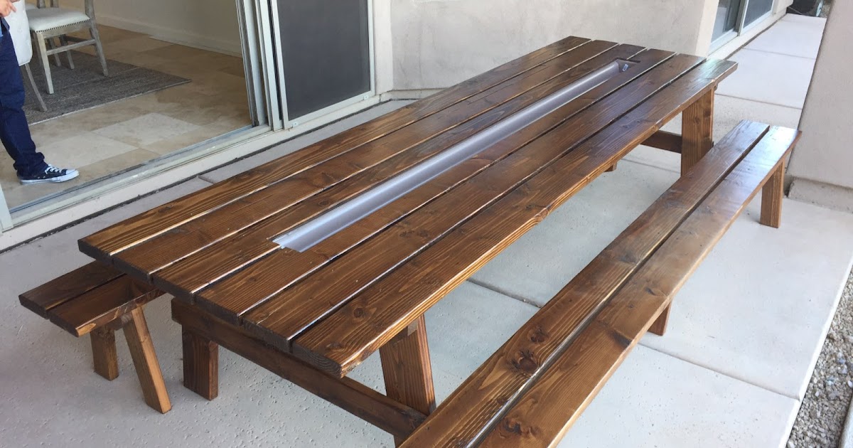 ~The Rusty Roost~: Ultimate Party Picnic table with ice cooler center