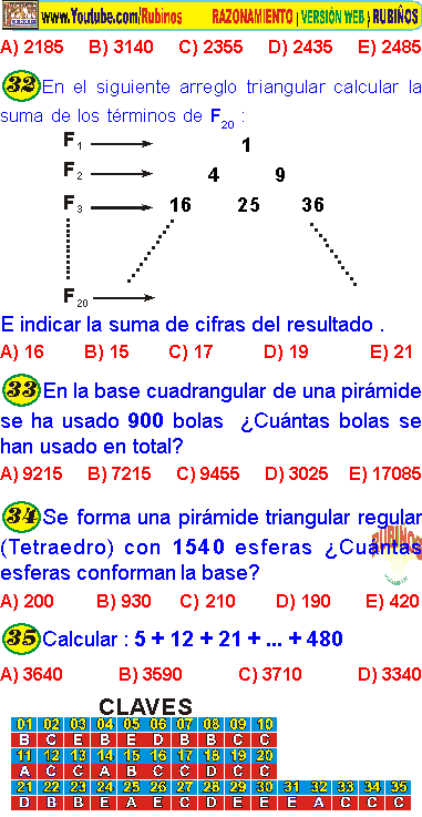 SERIES Y SUMATORIAS OPERADOR SIGMA EJERCICIOS PARA RESOLVER CON CLAVES ...