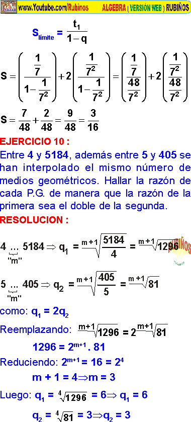 PROGRESIONES GEOMETRICAS EJERCICIOS RESUELTOS Y PARA RESOLVER PDF