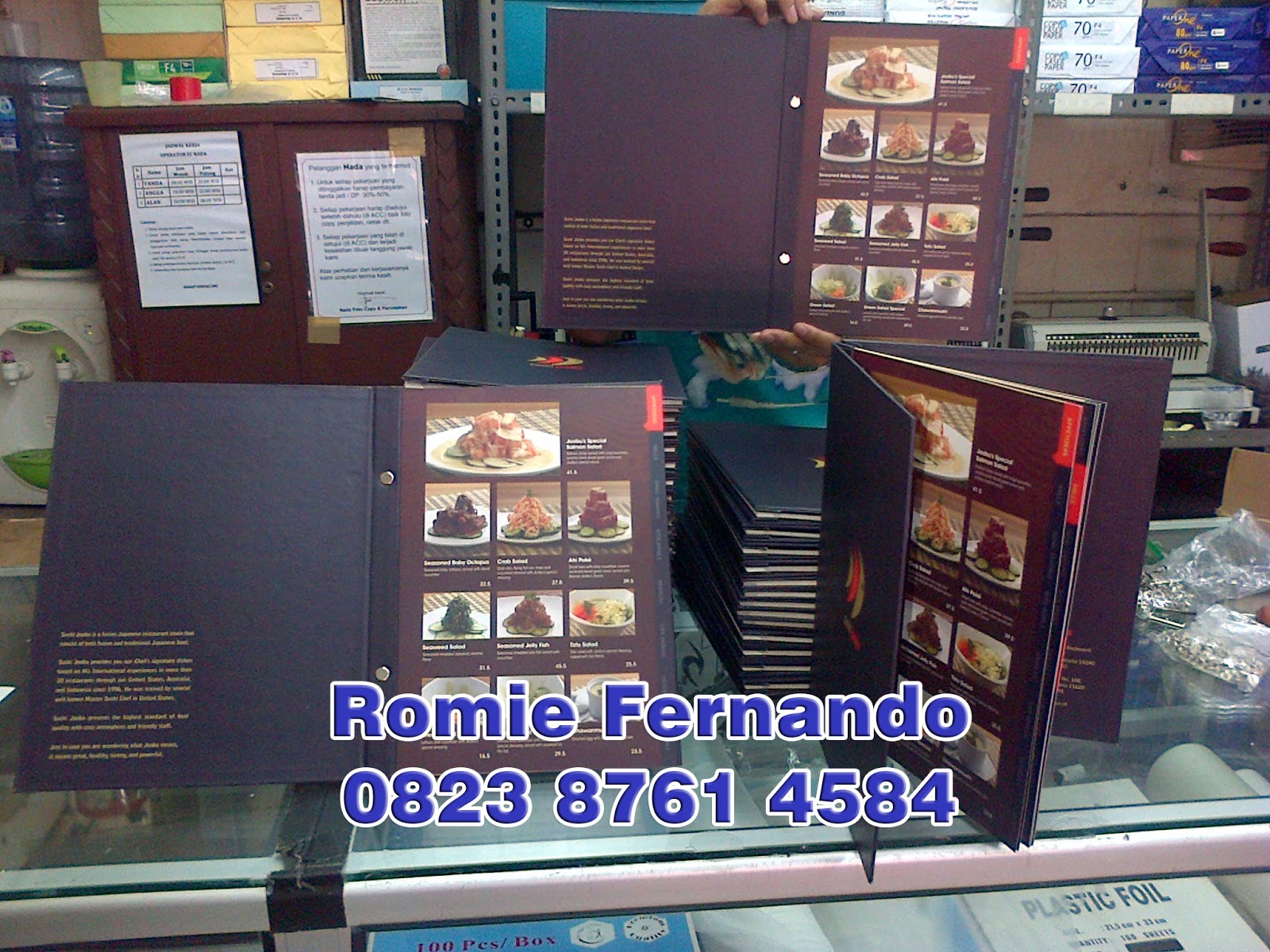 JASA CETAK BUKU MENU RESTORAN/CAFE - PERCETAKAN ONLINE - JAKARTA TIMUR