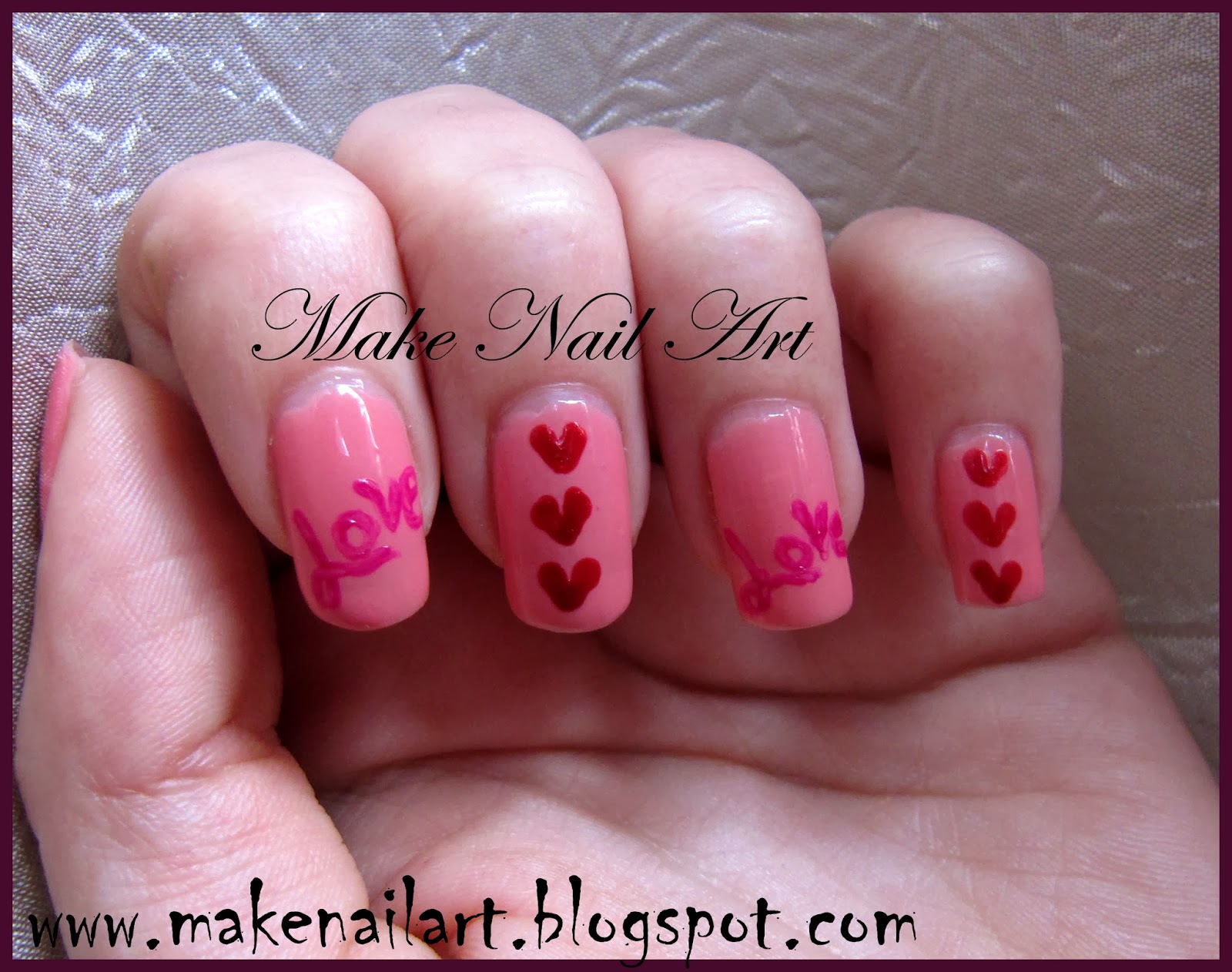 Make Nail Art: Love Nails For Valentine's Day Nail Art Tutorial