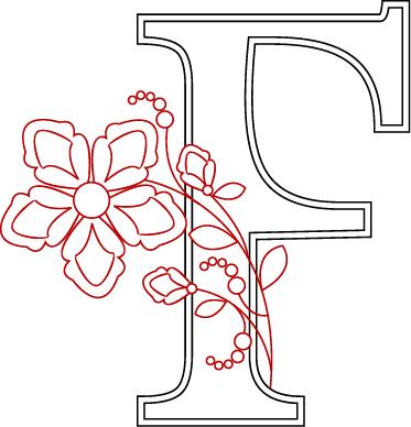 Shawkl Designs: Five Petal Monogram - F