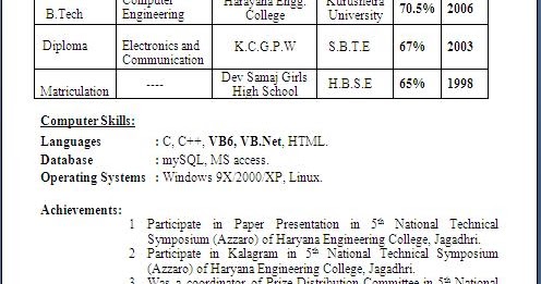 Software Programmer curriculum vitae free download