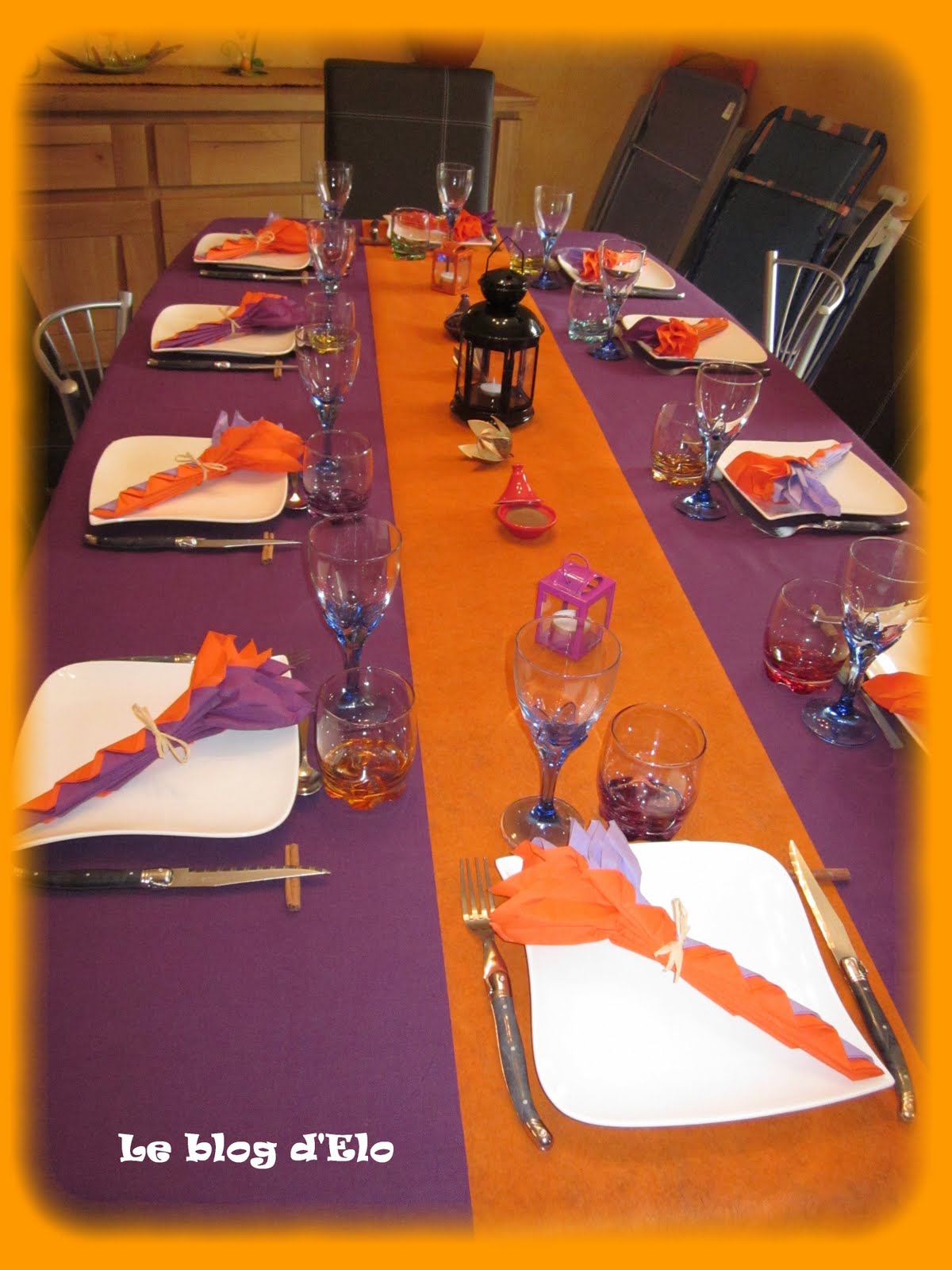 LE BLOG D'ELO: Déco de table orientale violet - orange...