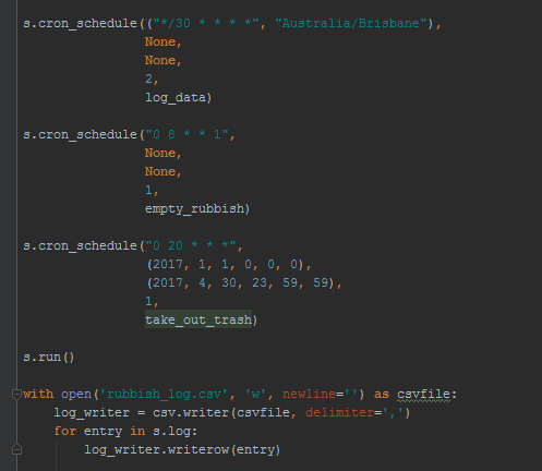 Grant Trebbin: Cron Based Discrete Event Simulator