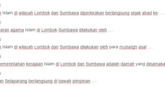 Contoh Soal Kerajaan Lombok dan Sumbawa - Materi Pendidikan Dasar, SMP ...