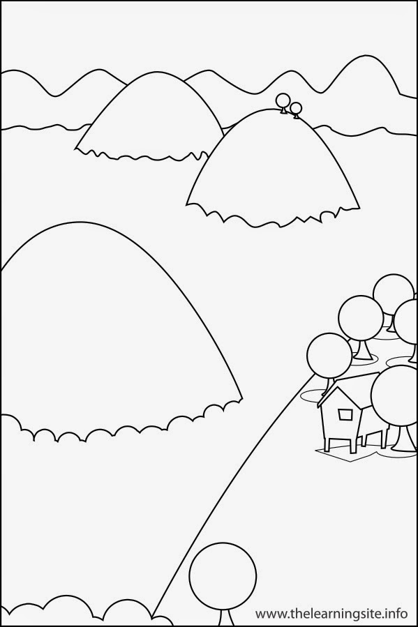 A Hill Colouring Pages Sketch Coloring Page
