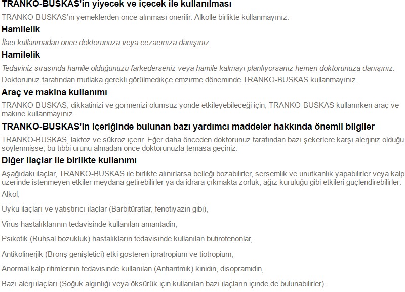 Tranko Buskas Nedir, Ne İşe Yarar, Yan Etkileri, Kullanım Şekli, Fiyatı ...