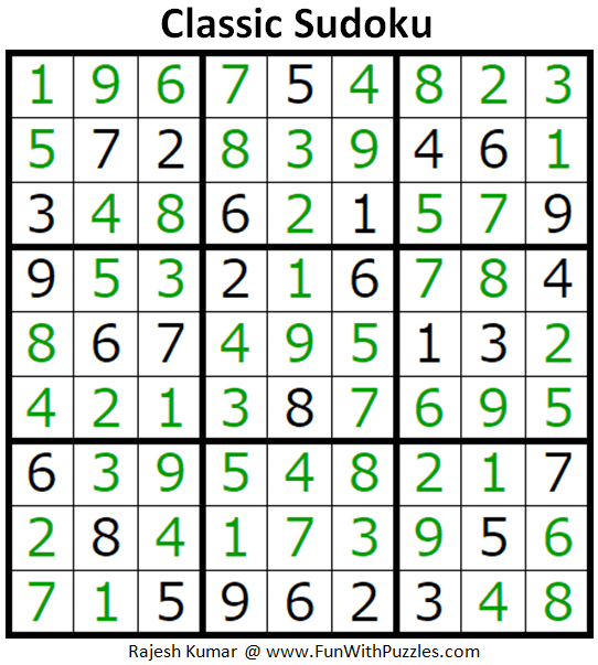 Classic Sudoku Puzzles (Fun With Sudoku #297, #298)