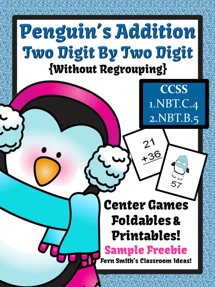 Penguin Two By Two Addition Mega Math Packet - Fern Smith's Classroom ...