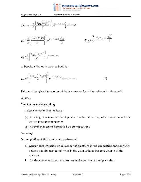 Engineering Physics - II - Unit 2 - Semiconducting Materials notes ...