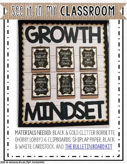 forkin4th: Growth Mindset Bulletin Board Kit (Meet the Teacher FREEBIE)