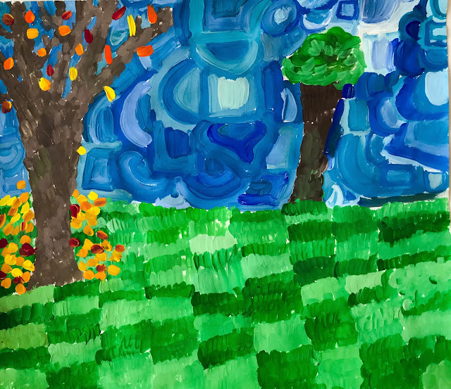 Paintbrush Rocket: 6th Grade Abstract Landscapes!