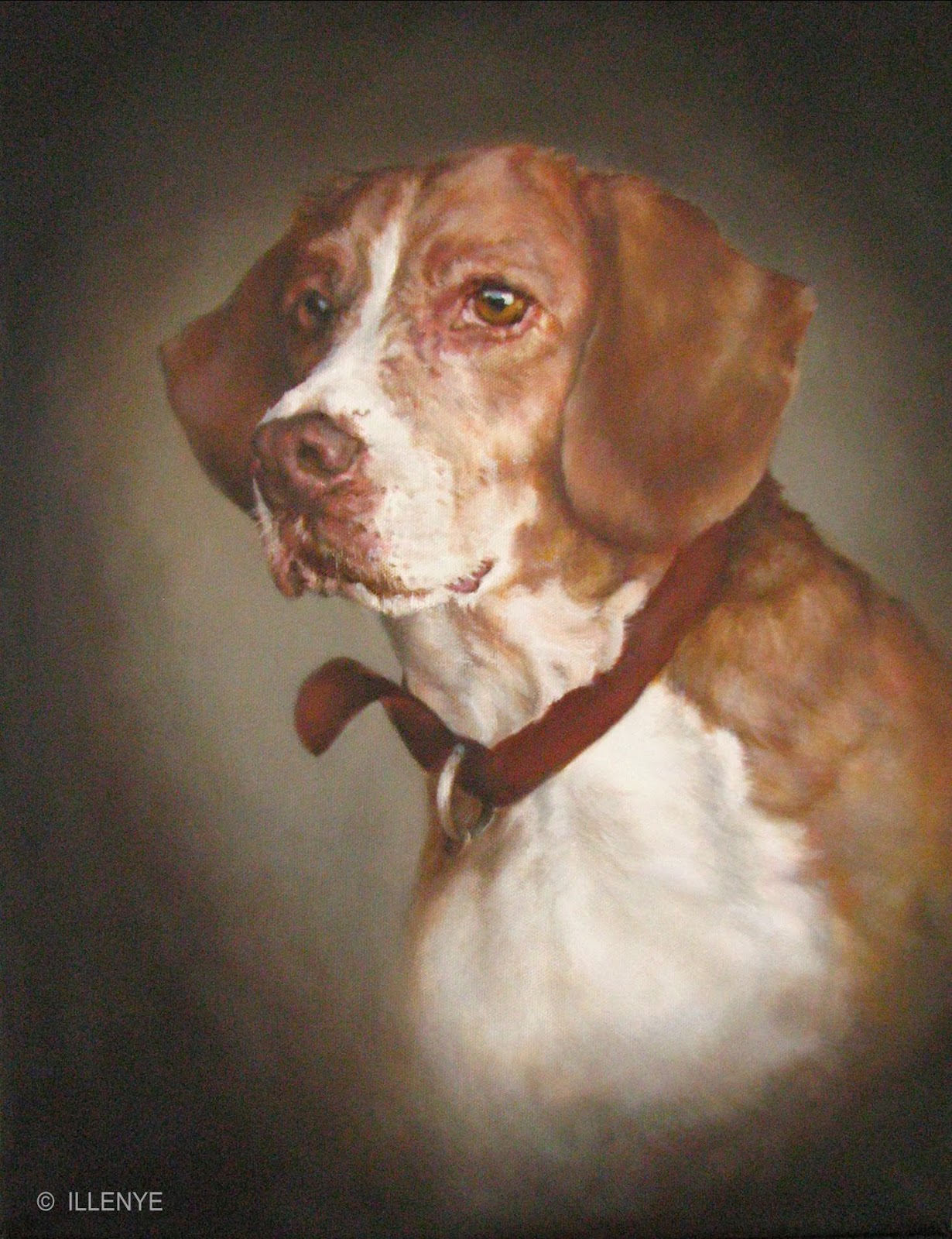 jeanne illenye looking after them...: Beagle custom dog portrait classical