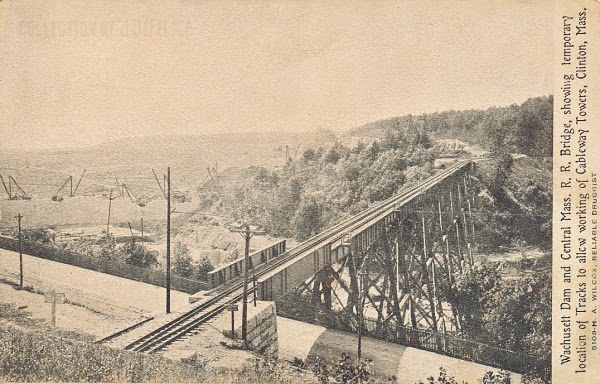 New England Depot: POSTCARD VIEW: Central Mass RR Bridge, Clinton MA