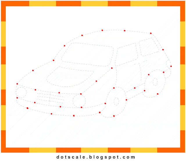 Kids Printable Dot to Dot Free: Car Dot to dot