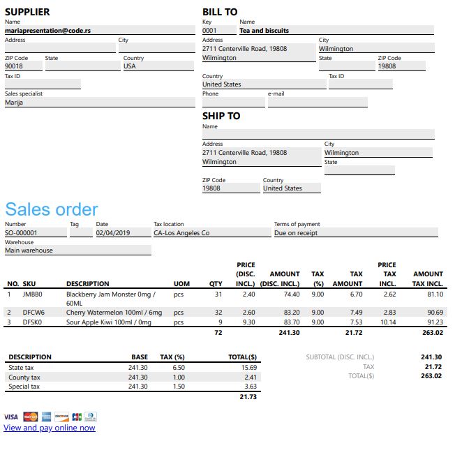 Shading in document templates - ERPAG