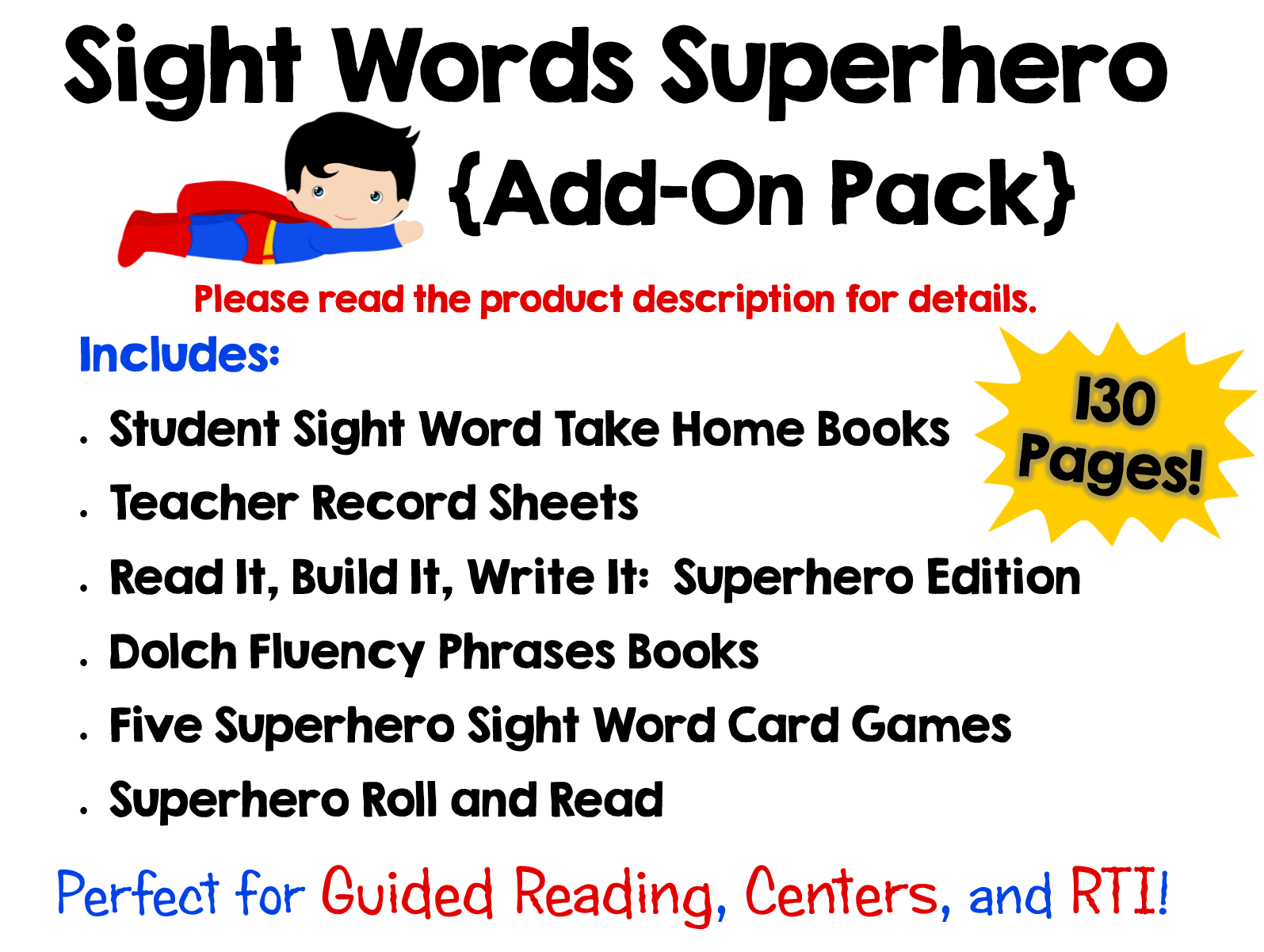 MORE Superheroes!!! Just added a 130 Page Kit of Sight Word Games ...