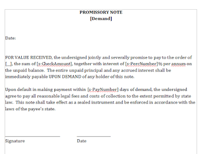 Promissory Note_Demand letter Template | Any Professional Help