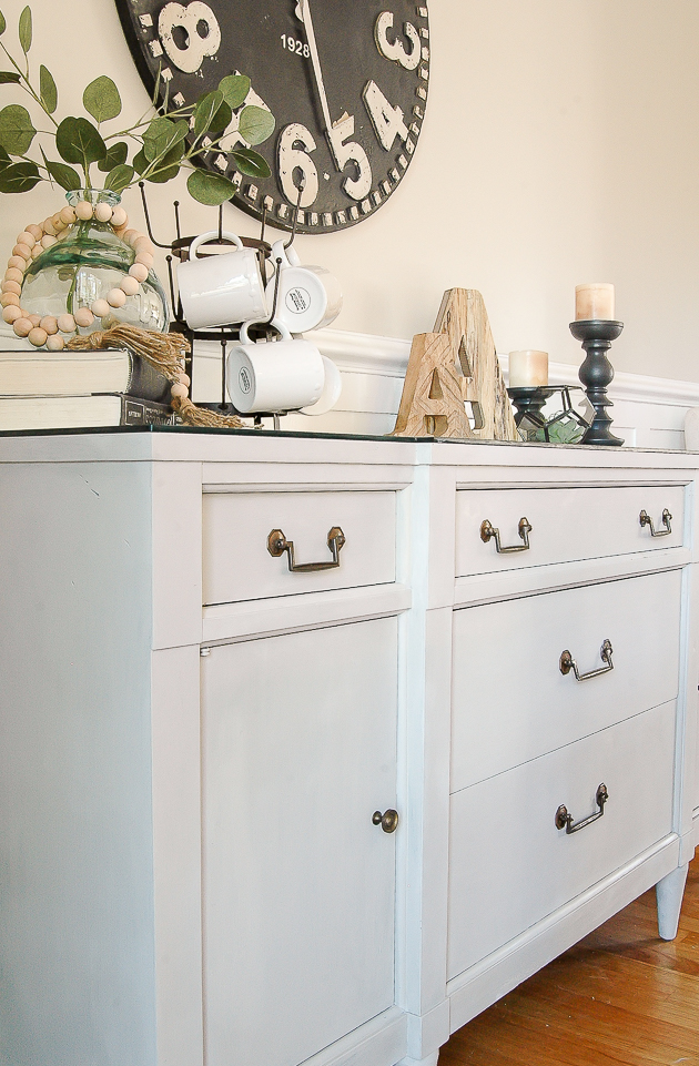 Modern Farmhouse Dining Room: Painted Vintage Server | Little House of ...