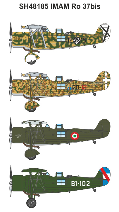 1/48 bokorysy IMAM Romeo Ro.37 IMAM Romeo Ro.37bis SH48185 special hobby