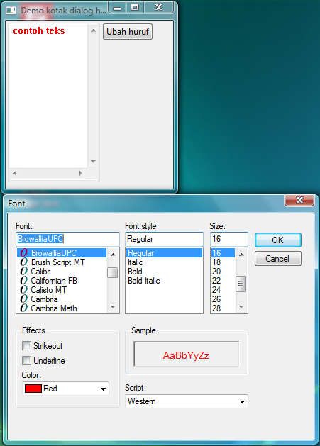 Java Education Network Indonesia: Kotak Dialog Font