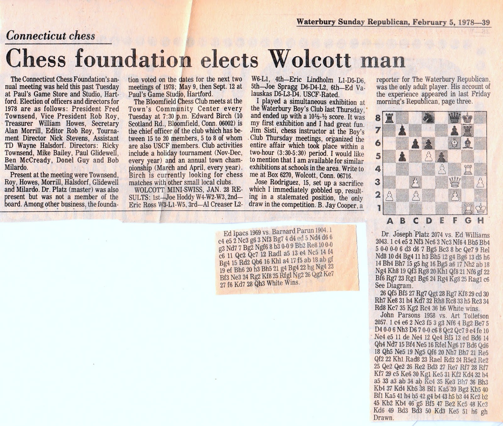 Connecticut Chess Magazine: GAME OF THE WEEK BY ALAN LASSER