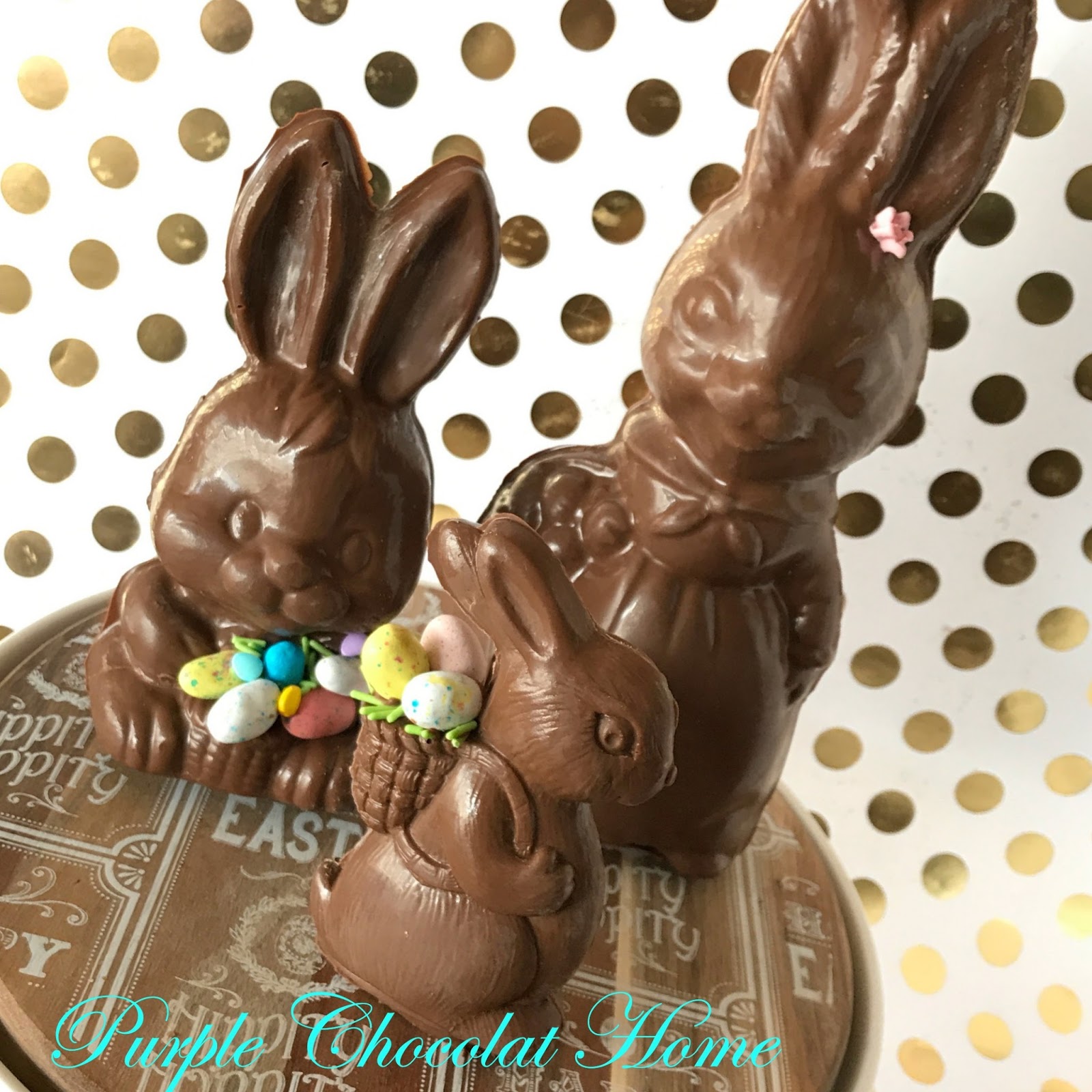 Surprise Filled Chocolate Bunnies - Purple Chocolat Home