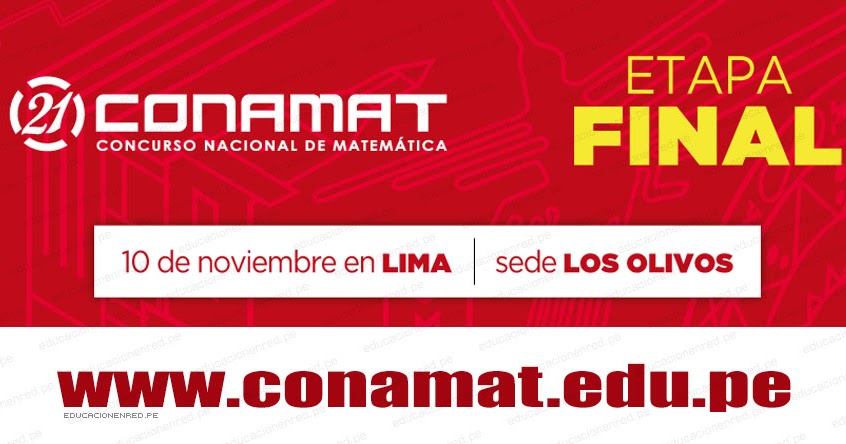 CONAMAT 2018: Resultado Final 10 Noviembre - www.conamat.edu.pe | EDUCACIONENRED.PE