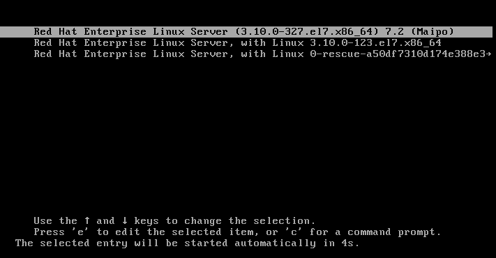 A! Help: Boot in Single User Mode on RHEL 7