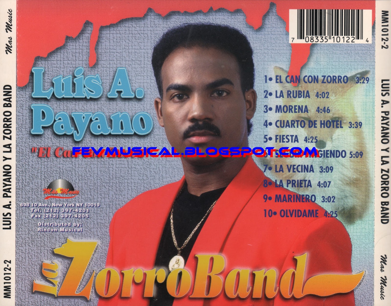 FEV MUSICAL: 1996 - Luis Payano y La Zorro Band - El Can Con Zorro (Mas ...