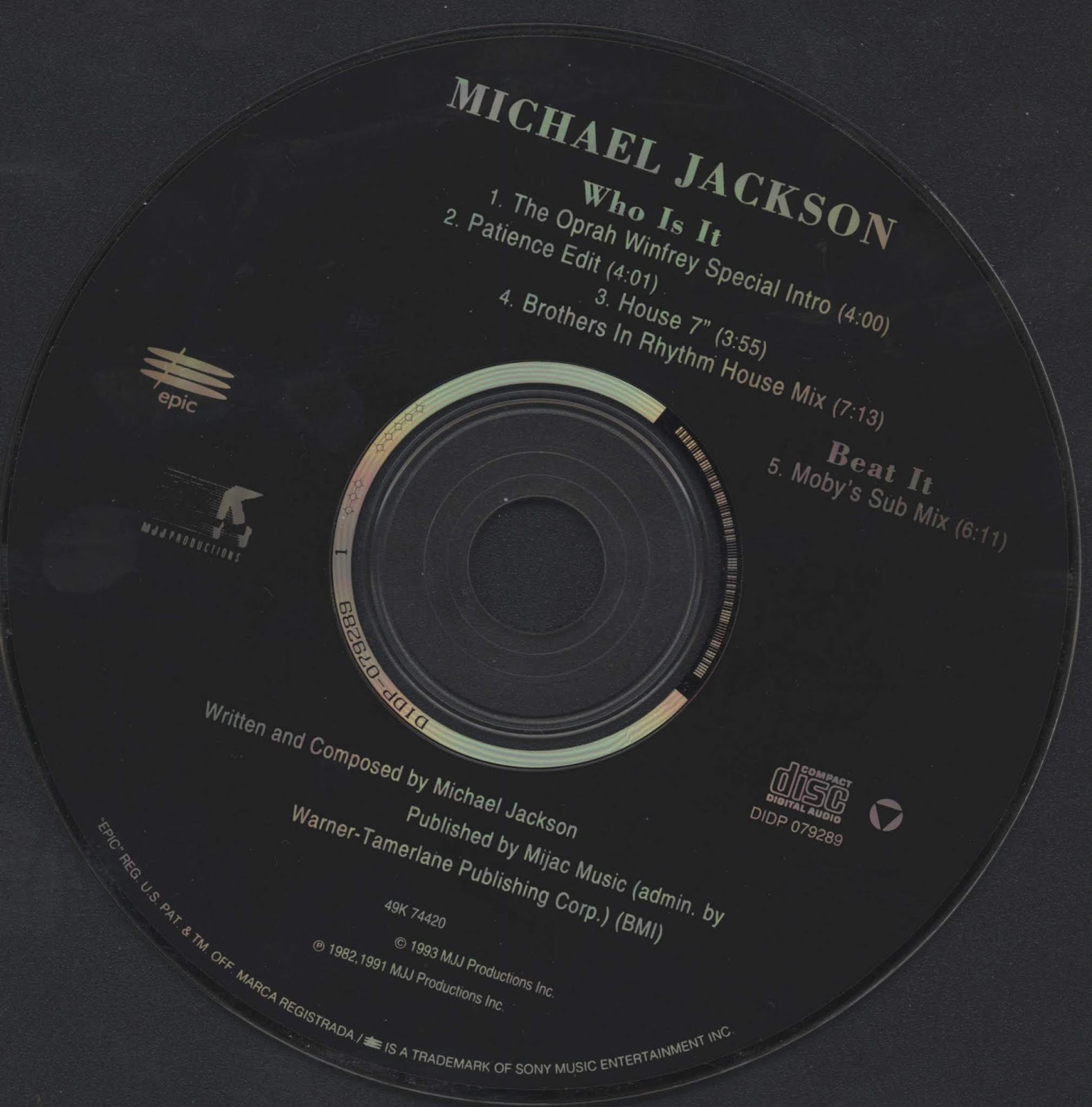Chia sẻ nhạc Lossless & Lossy: Michael Jackson - 1993 - Who Is It (US ...