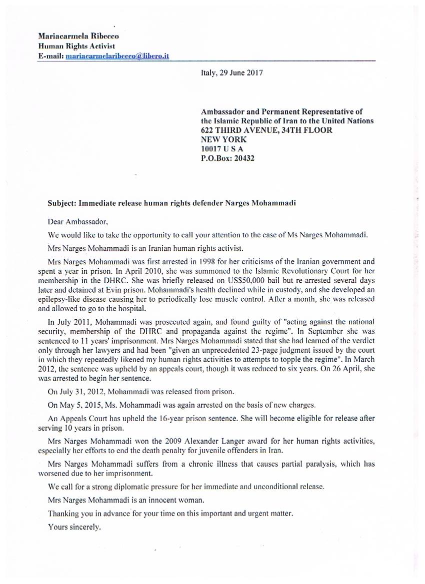 FREEDOM * DIGNITY * RESPECT: Iran - Immediate release human rights ...